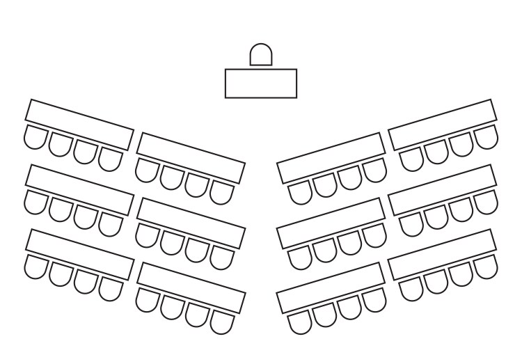 Auditorium seatings plan top view round Royalty Free Vector