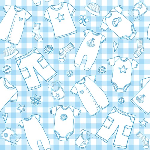Baby boys frame seamless pattern background Vector Image