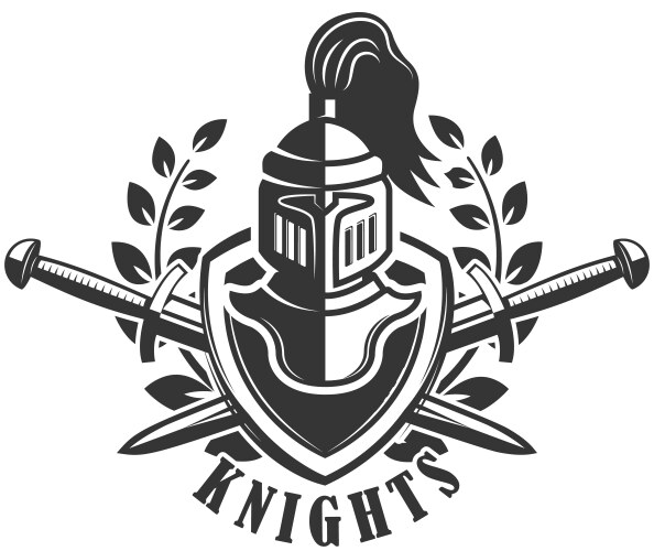 Knight on horseback medieval heraldry symbol Vector Image