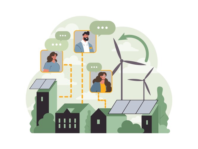 Renewable energy concept flat Royalty Free Vector Image