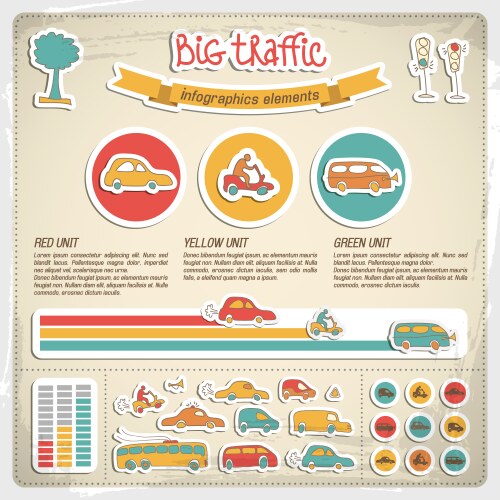 Big traffic infographics Royalty Free Vector Image