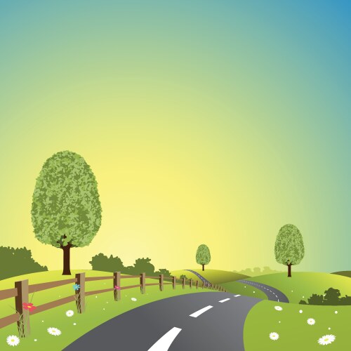 Night summer countryside landscape Royalty Free Vector Image