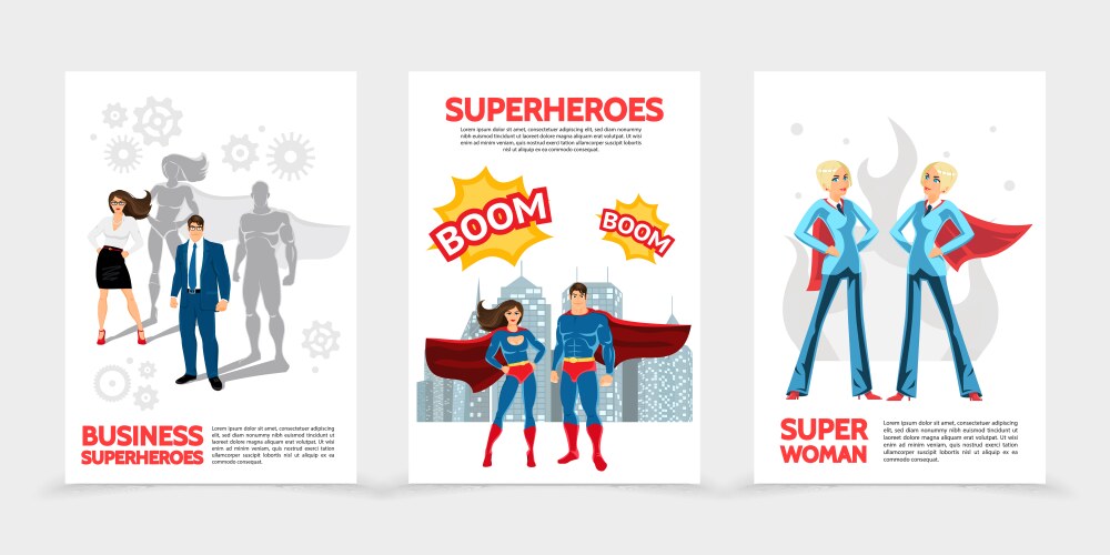 Kids superhero characters in colorful costumes Vector Image
