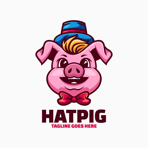 Logo pigman mascot cartoon style Royalty Free Vector Image