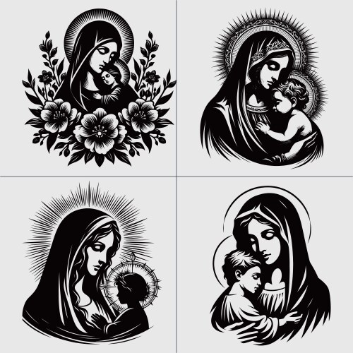 Mother of jesus virgin mary mother jesus blessed Vector Image
