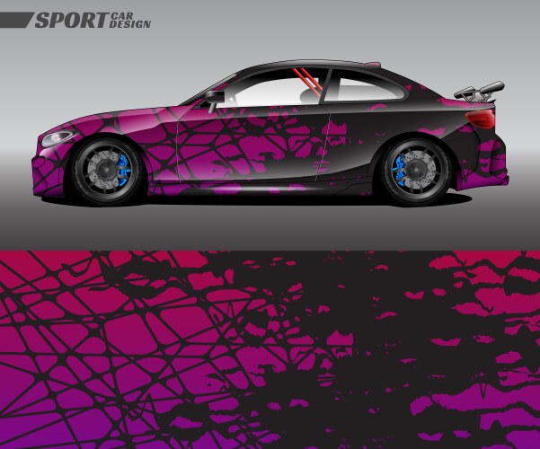 Racing car wrap design with special texture style Vector Image