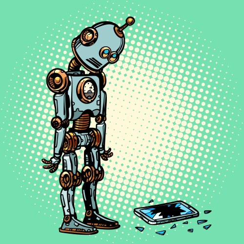 Retro robot portrait Royalty Free Vector Image