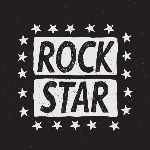 Rock star gothic style lettering print with grunge