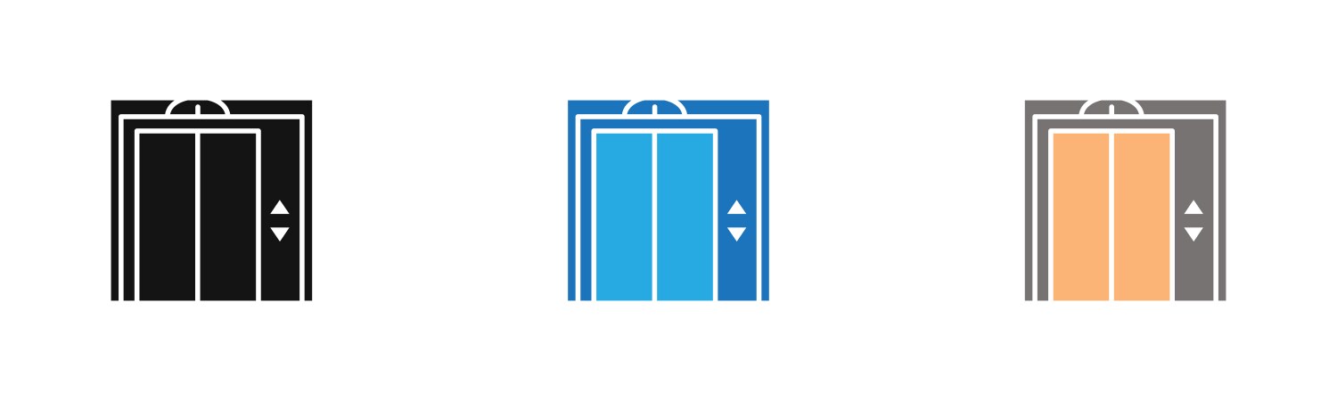 Elevator lift button icon logo set Royalty Free Vector Image