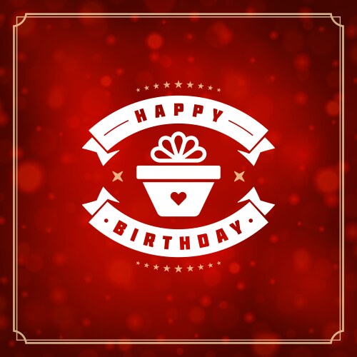 Vinyl happy birthday red card Royalty Free Vector Image