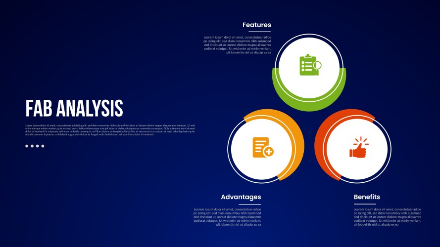 Fab analysis model infographic template Royalty Free Vector