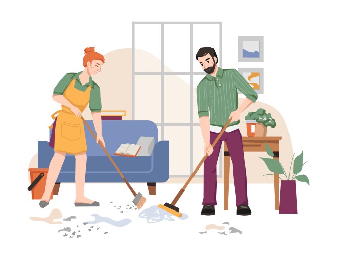 Two cleaning women Royalty Free Vector Image - VectorStock
