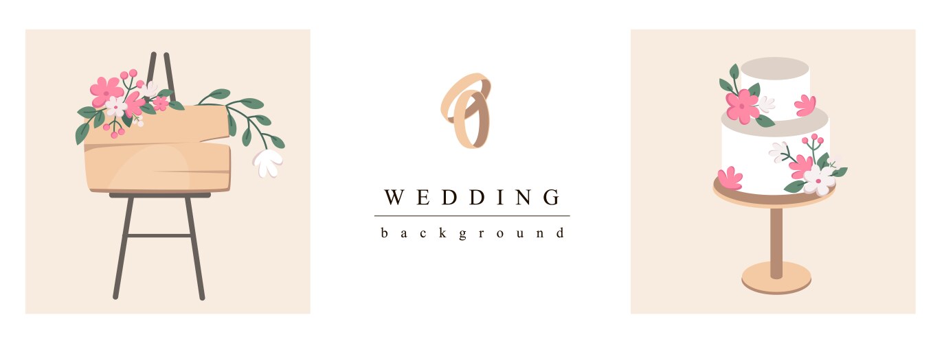 Wedding horizontal web banner Royalty Free Vector Image