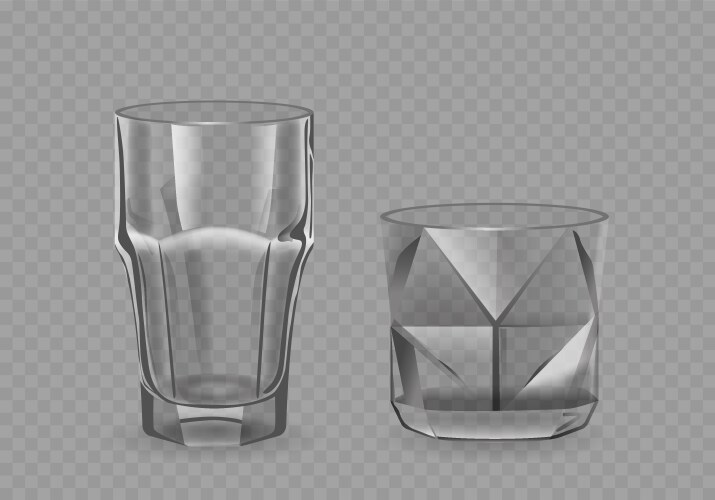 Six assorted drinking glasses isolated Royalty Free Vector