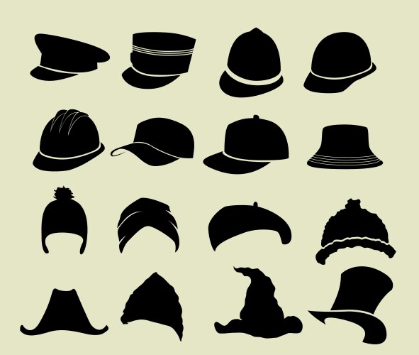 Collection of vintage hats Royalty Free Vector Image