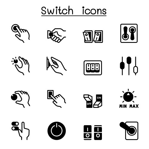 Switch icon set graphic design Royalty Free Vector Image