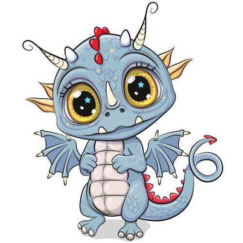 Cute dragon with sun glasses Royalty Free Vector Image