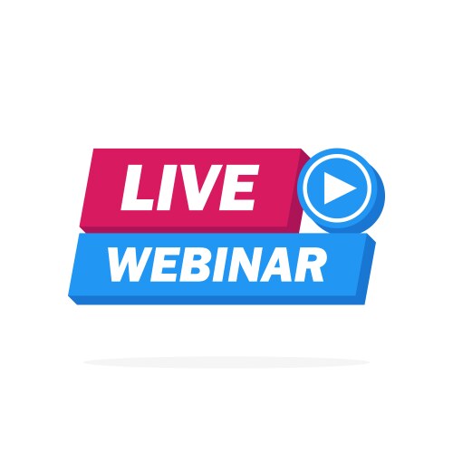 Live webinar button on transparent background Vector Image