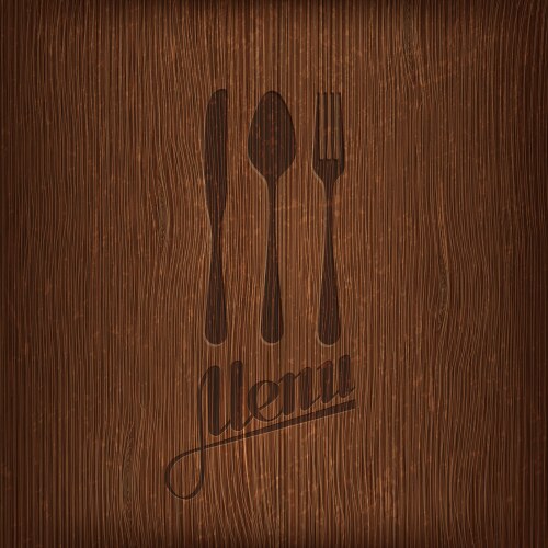 Restaurant menu design on wood background Vector Image