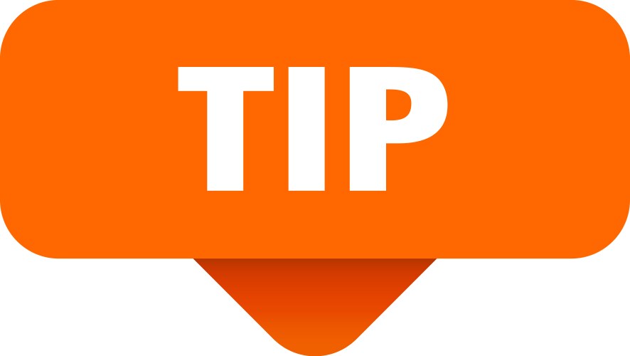 Tip sticker sign on transparent background Vector Image