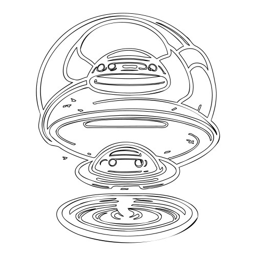 Ufo outline sketch Royalty Free Vector Image - VectorStock