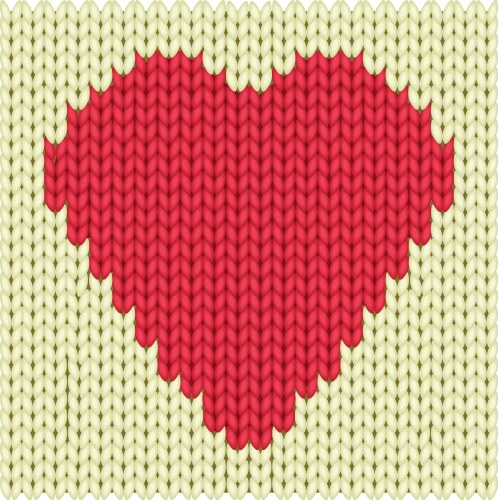 Heart knitted pattern Royalty Free Vector Image