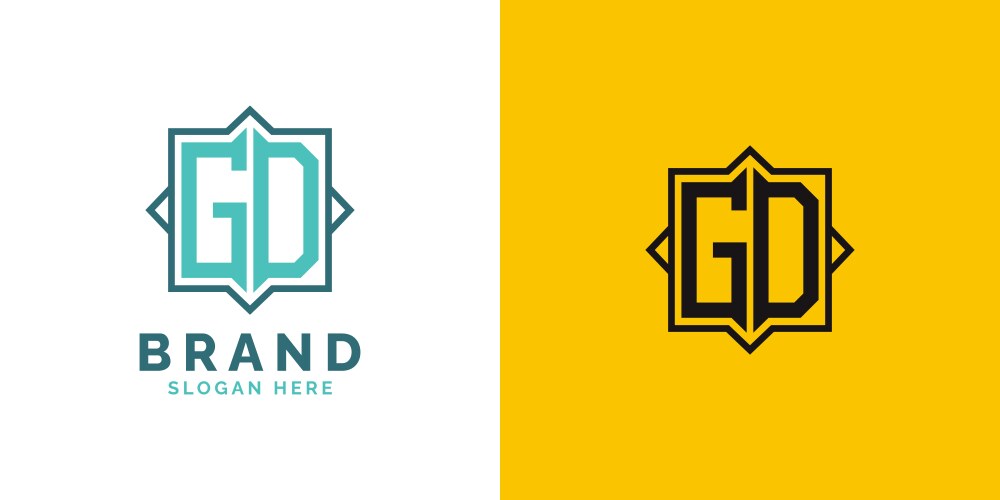 Luxury initial gd monogram logo design elegant Vector Image