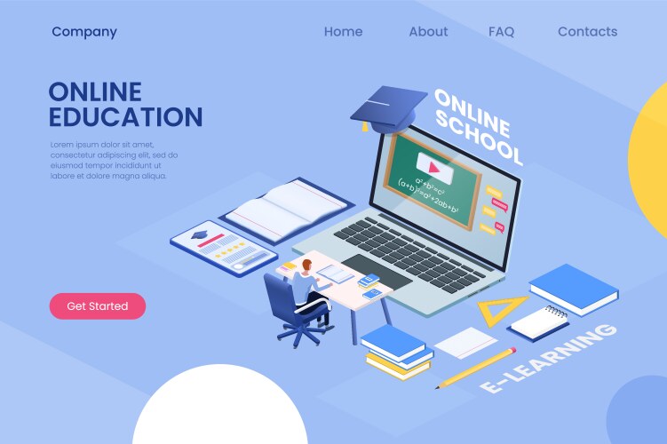 Online education background Royalty Free Vector Image