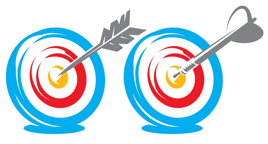 Aim arrow icon cartoon style Royalty Free Vector Image