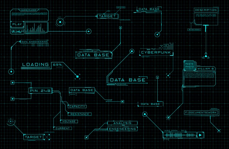 Hud gui fui callout design elements set Royalty Free Vector