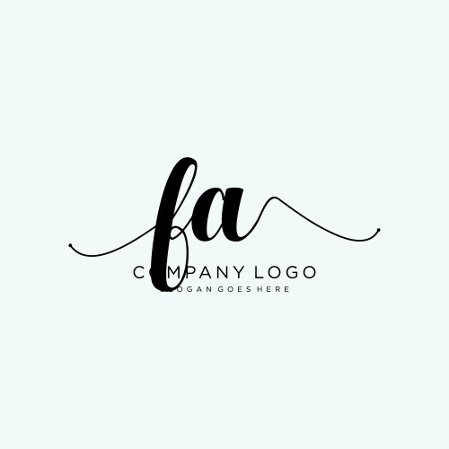 Initial fa handwriting logo with circle template Vector Image