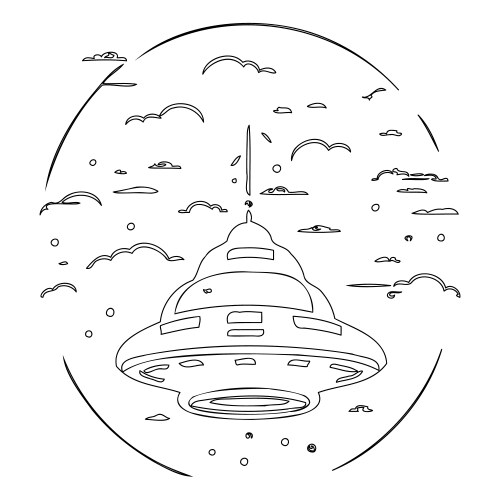 Ufo outline sketch Royalty Free Vector Image - VectorStock