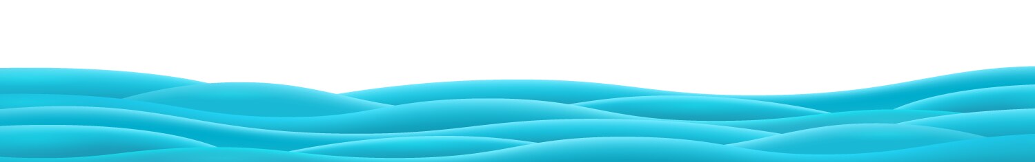 3d realistic cartoon blue waves isolated Vector Image