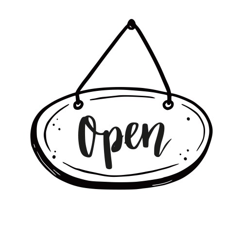 Hand drawn closed sign doodle Royalty Free Vector Image