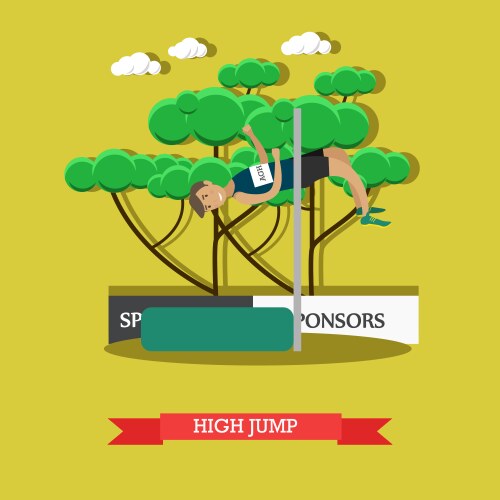 High Jump Track and Field Vector Images (over 300)
