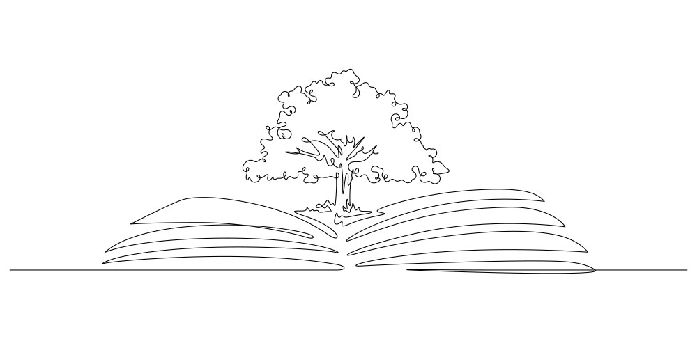 Book with tree Royalty Free Vector Image - VectorStock