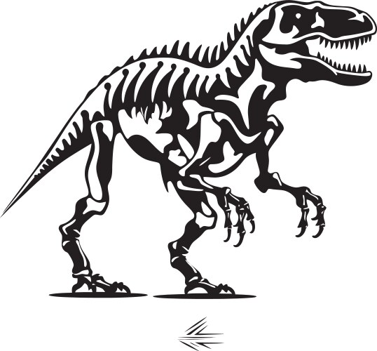 Tyrants triumph t rex skeleton logo mesozoic mark Vector Image