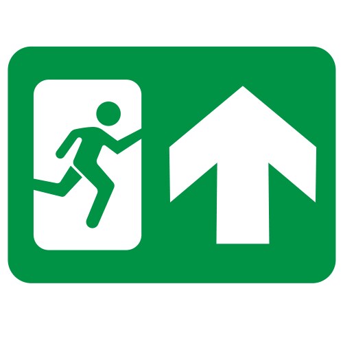 Emergency exit sign icon Royalty Free Vector Image