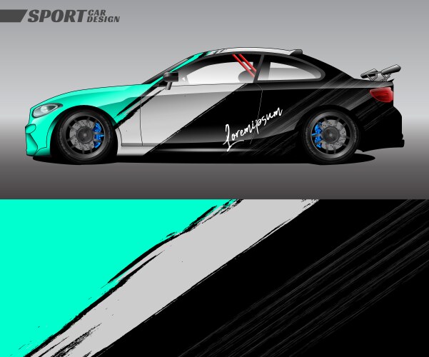 Car decal wrap design Royalty Free Vector Image
