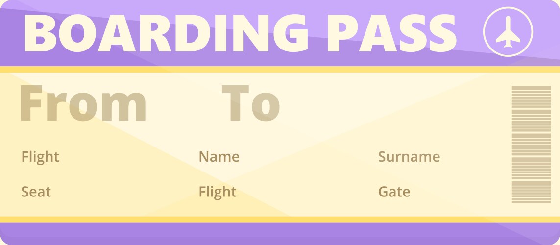 Paper boarding pass icon cartoon style Royalty Free Vector