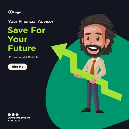 Banner design of your financial advisor Royalty Free Vector