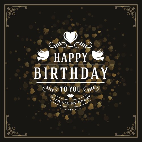 Birthday card design vintage style template Vector Image