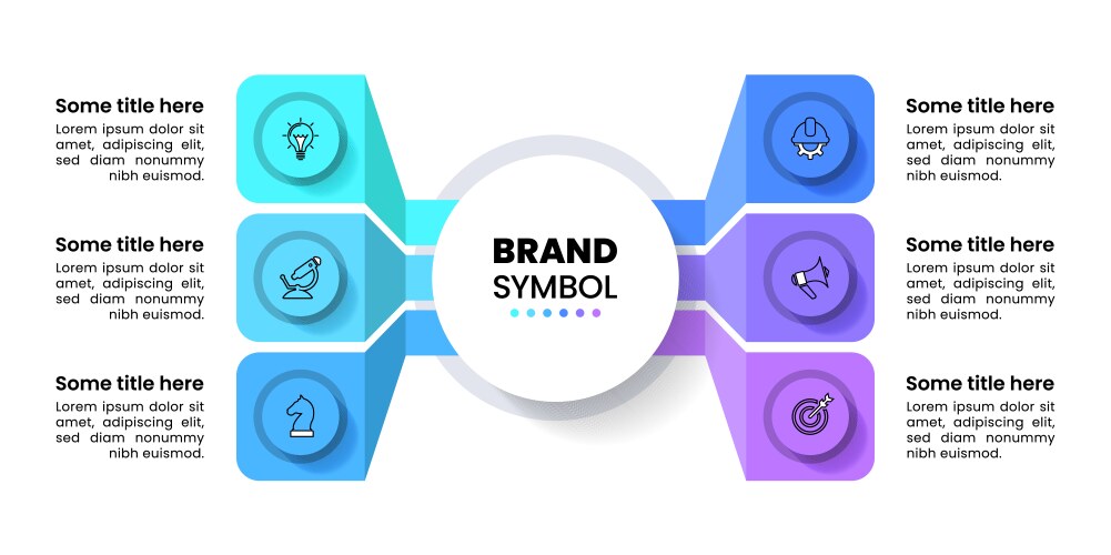 Infographic template 6 banners with icons Vector Image