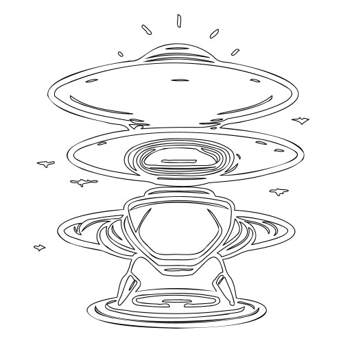Ufo outline sketch Royalty Free Vector Image - VectorStock