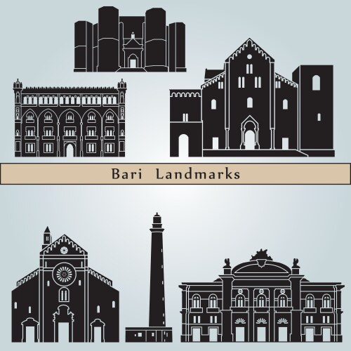 Italy travel monuments and landmarks pattern Vector Image