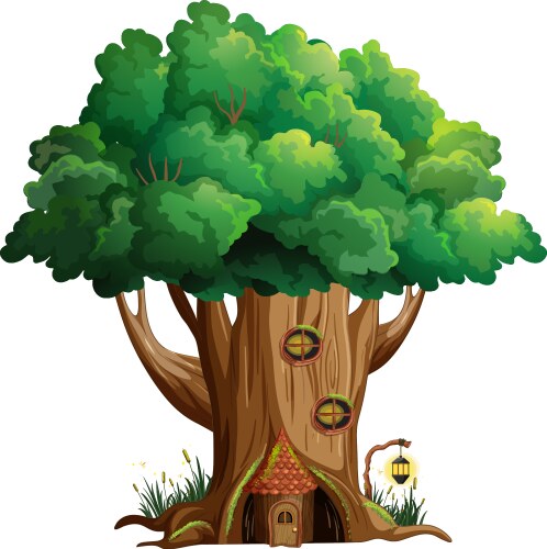 A large tree with thick crown Royalty Free Vector Image