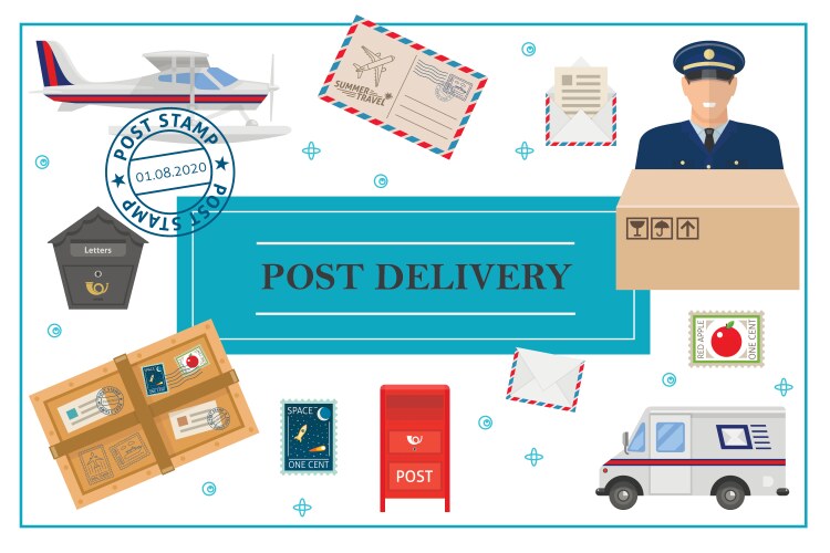 Blank horizontal postal envelope template Vector Image