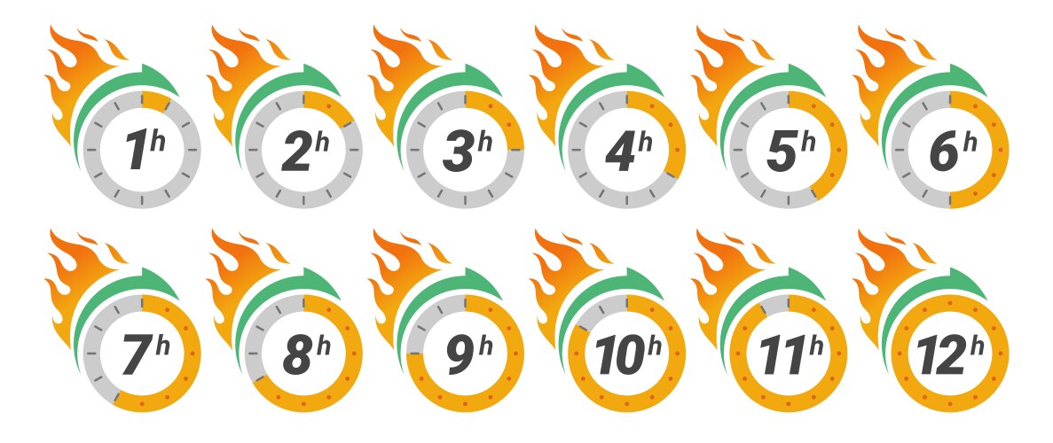 Fire flame icon button set Royalty Free Vector Image