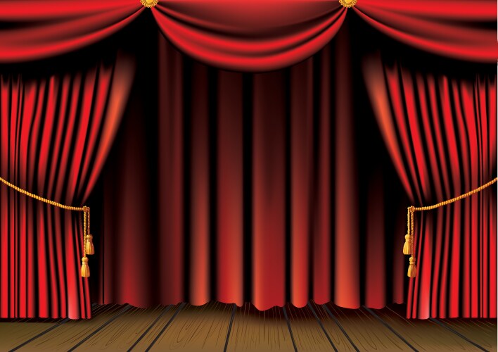 Theater stage curtain template Royalty Free Vector Image