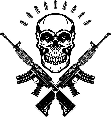 Vintage modern automatic assault rifle template Vector Image